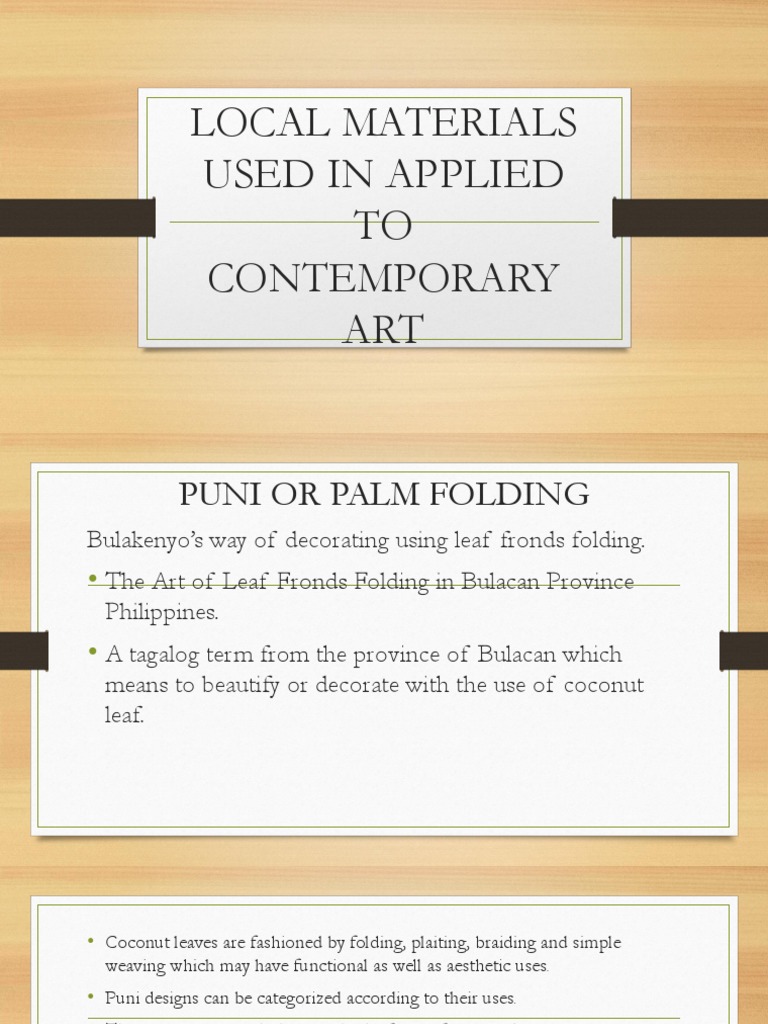 Local Materials Used in Applied TO Contemporary ART | PDF | Home ...