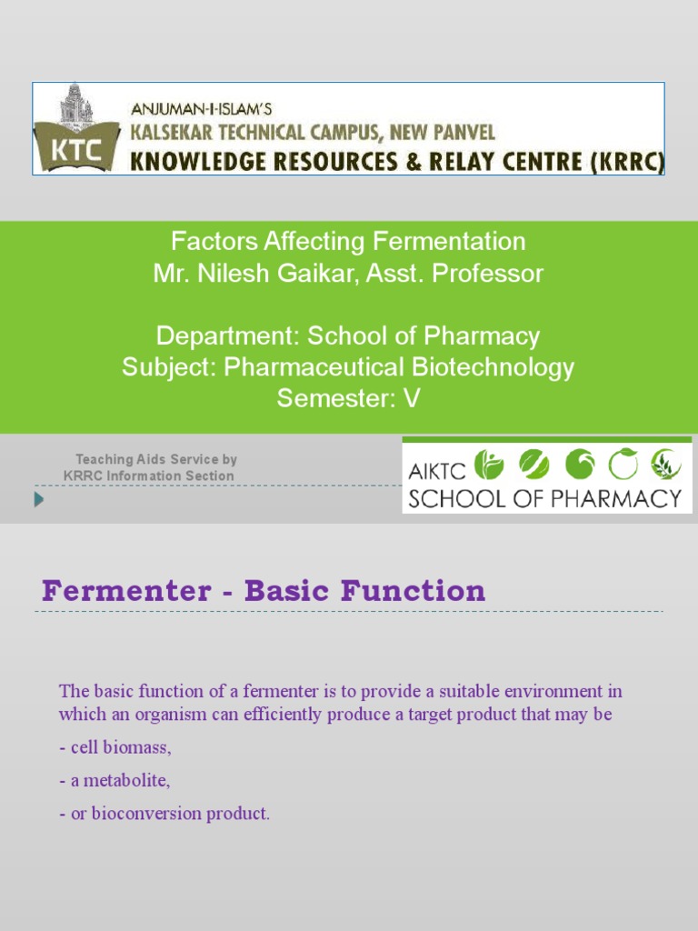 Key Factors in Fermentation Process | PDF | Solubility | Fermentation