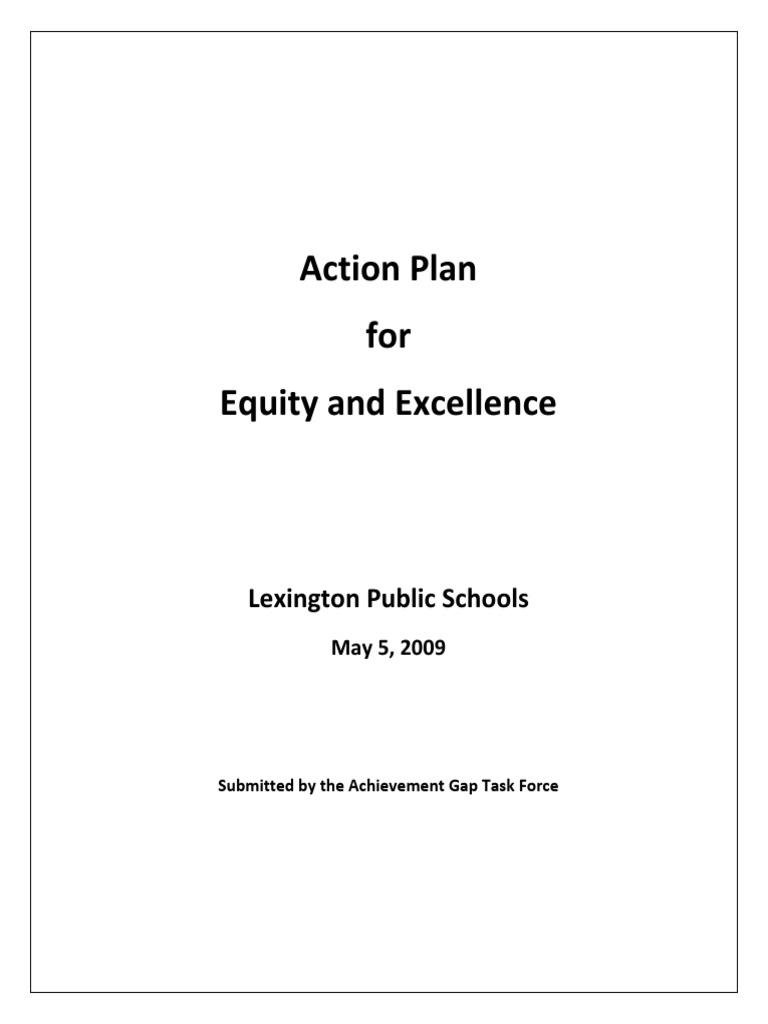 Action Plan For Equity and Excellence: Lexington Public Schools | PDF ...