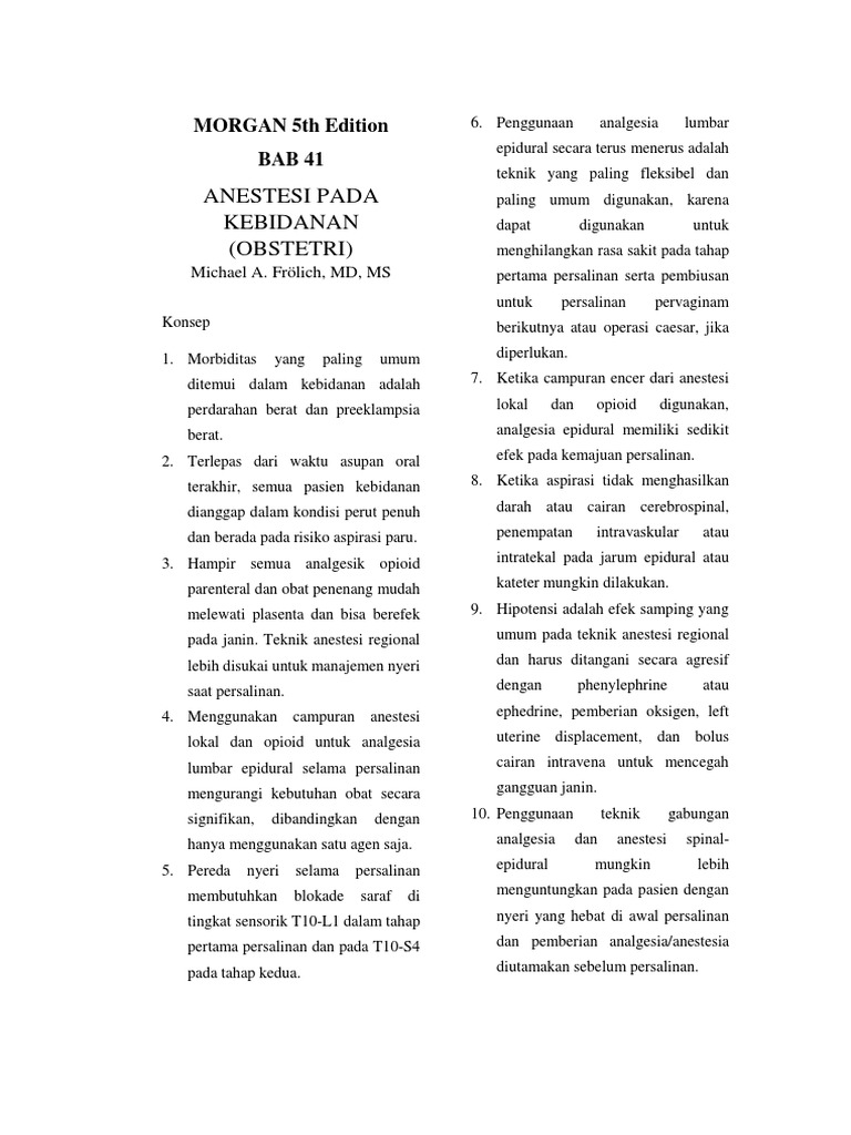 MORGAN 5th Edition Bab 41 | PDF