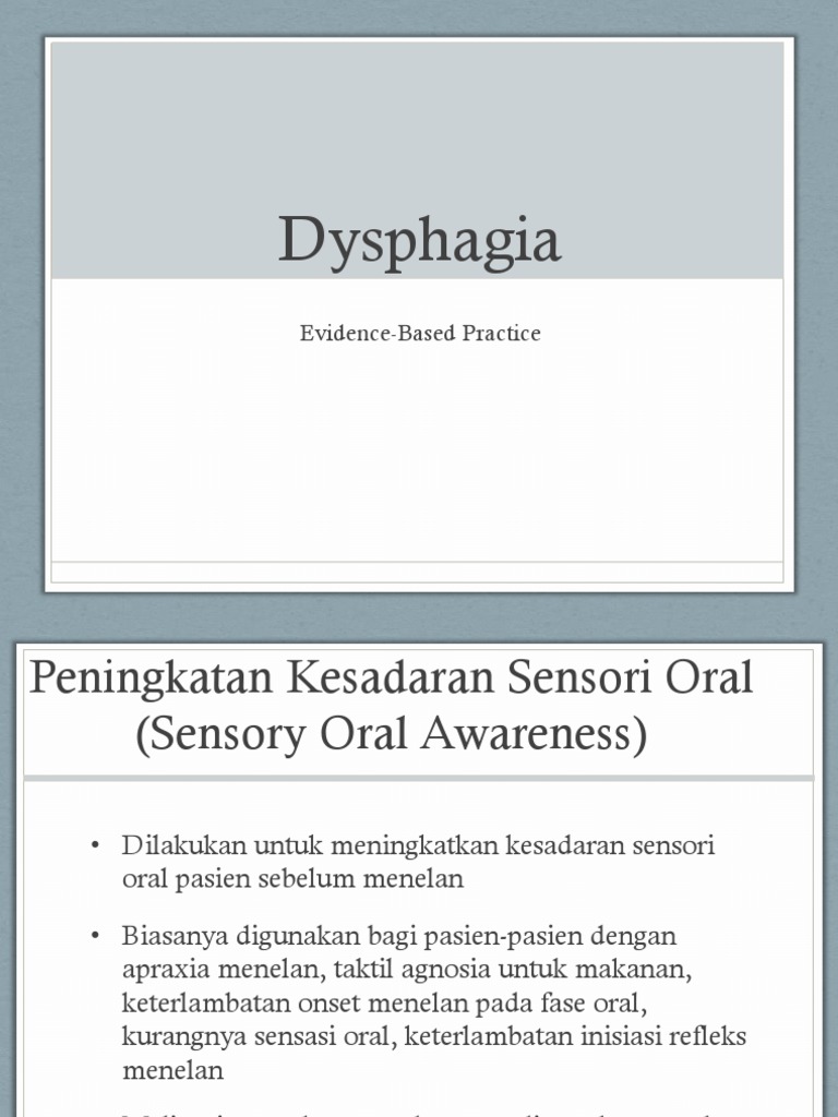 Dysphagia Evidence-Based Practice | PDF
