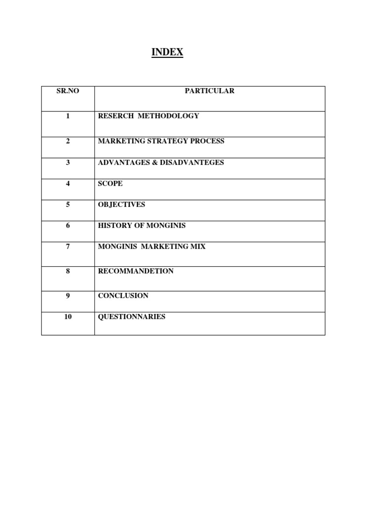 Index: SR - No Particular | PDF | Strategic Management | Marketing Strategy