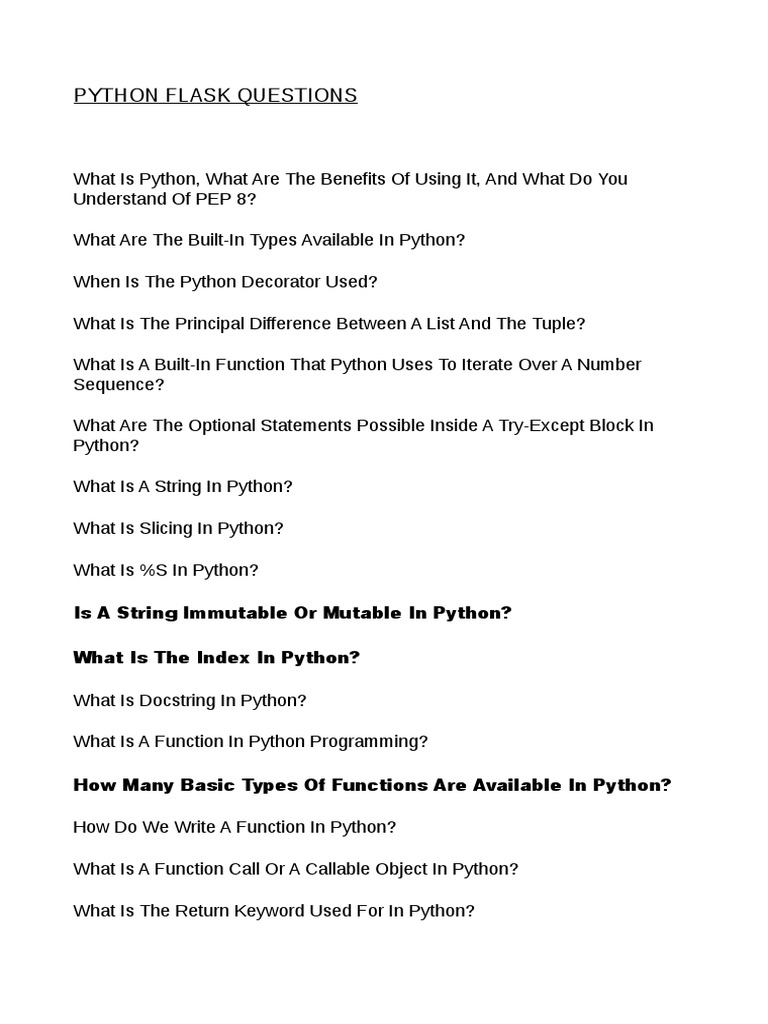 Python Flask Questions | Download Free PDF | Python (Programming Language) | Software Development