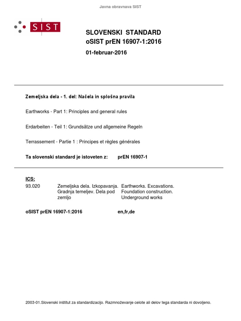 PR EN 16907-1-2016 PDF | PDF | Geotechnical Engineering | Sustainability