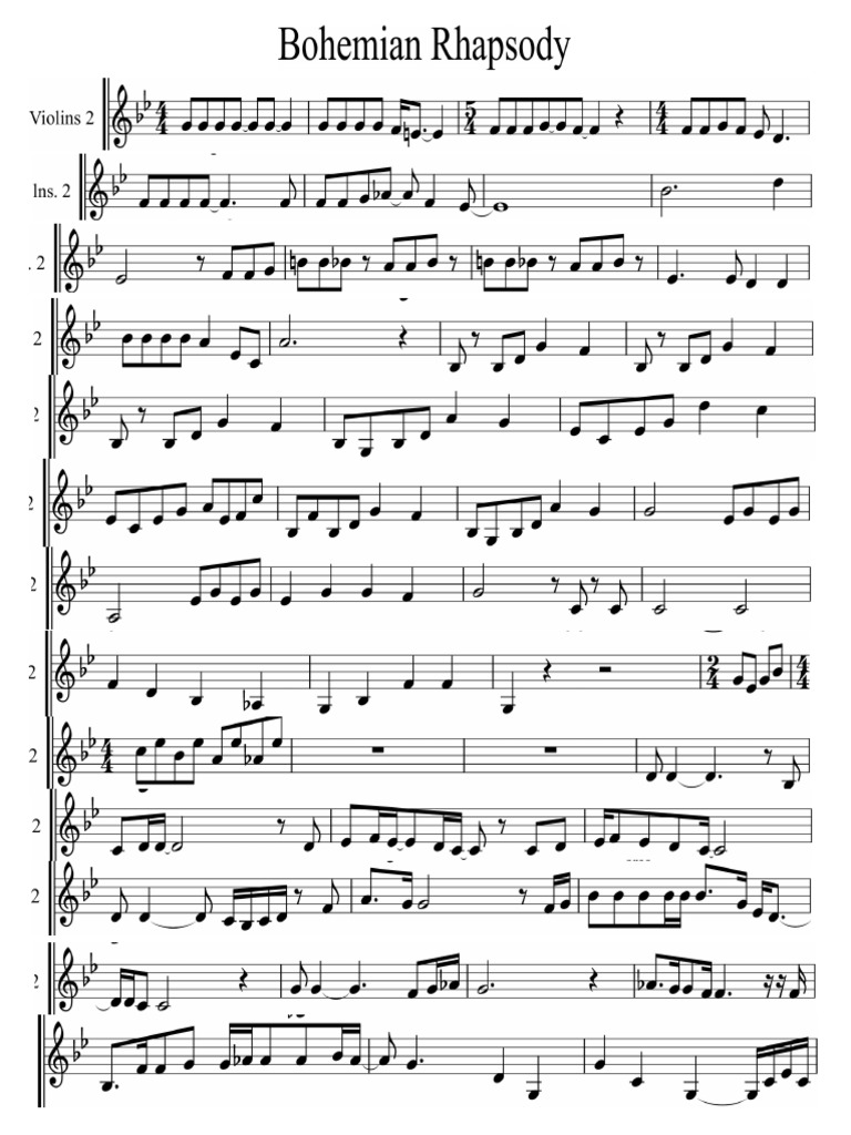 Bohemian Rhapsody Violin 2 | PDF