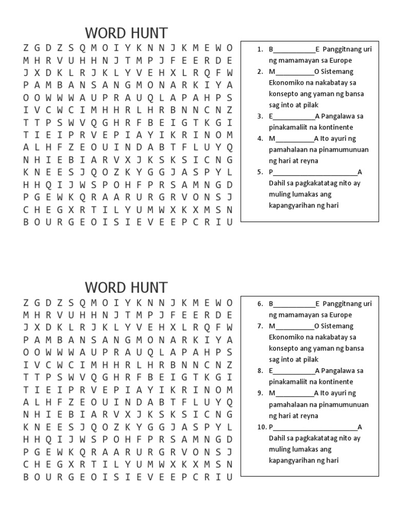 Word Hunt | PDF