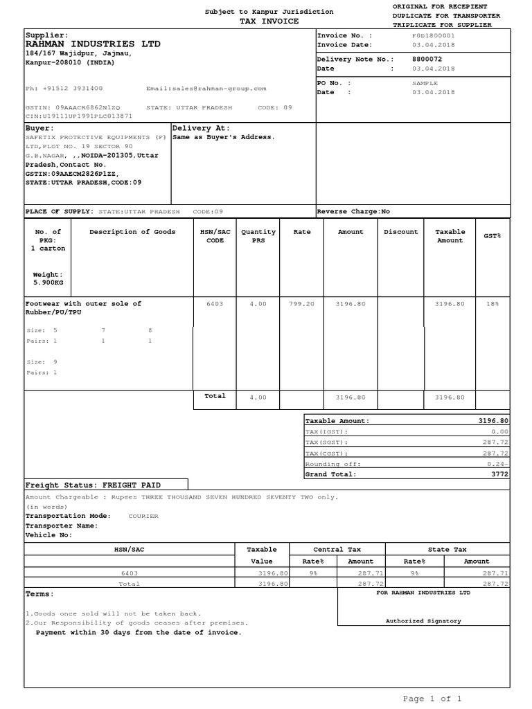 Footwear | PDF | Invoice | Public Finance