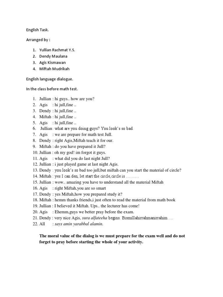 English Language Dialogue | PDF