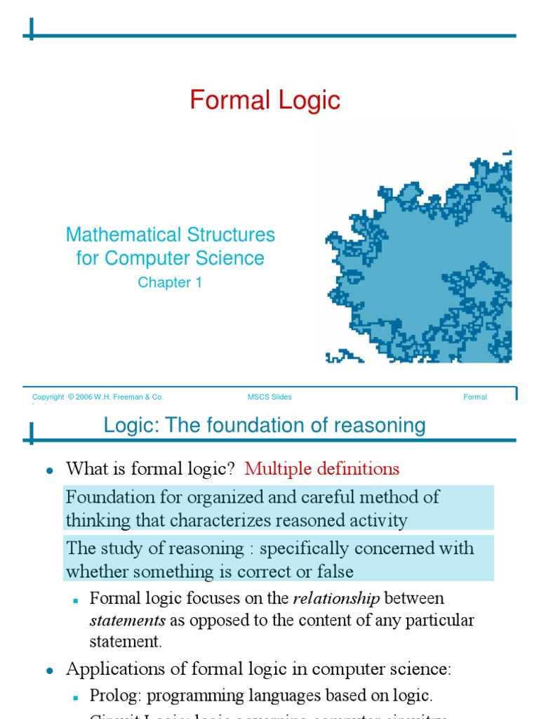 Formal Logic: Mathematical Structures For Computer Science | PDF ...