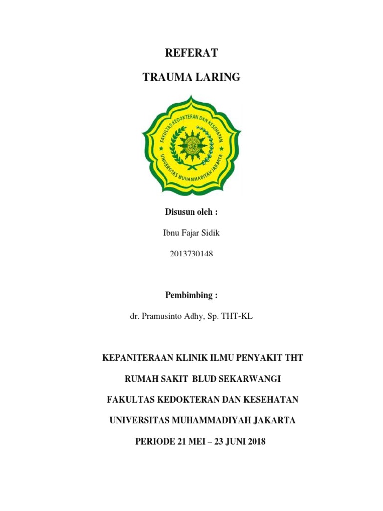 Referat - Trauma Laring | PDF