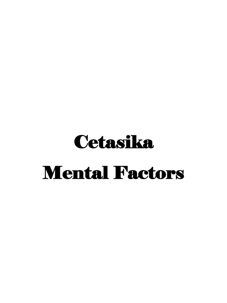 Cetasika Mental Factors | PDF | Indian Religions | Psychological Concepts