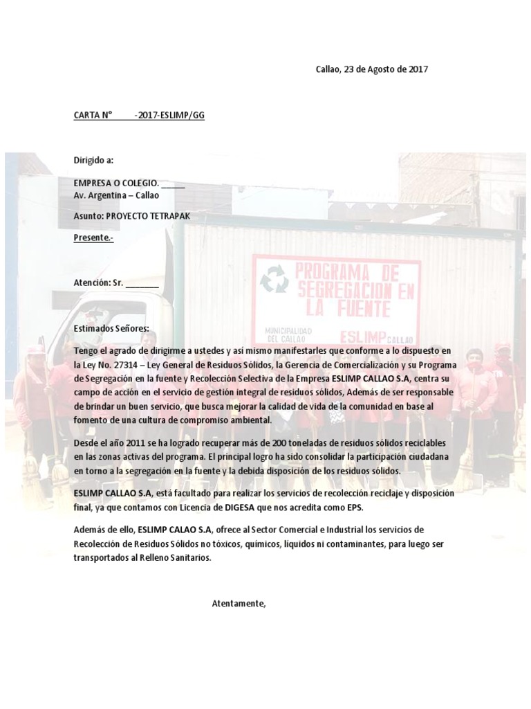 Carta | PDF | Reciclaje | Residuos