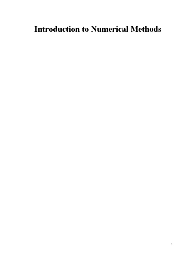 NumericalMethods Part1 | PDF | Approximation | Numerical Analysis