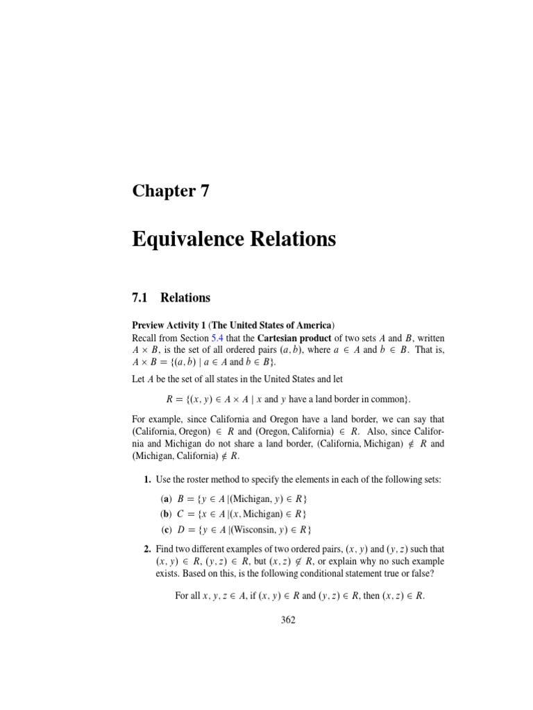 Ch. 7 Equivalence Relations | PDF | Trigonometric Functions | Function ...