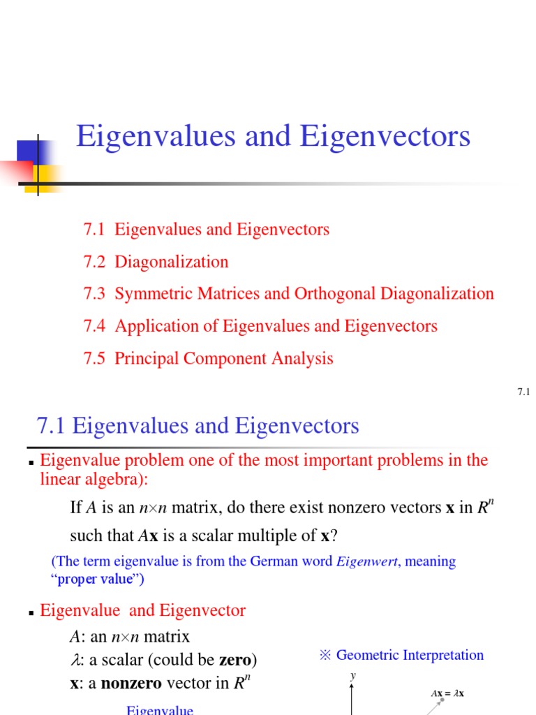 Eigenvalues and Eigenvectors | PDF | Eigenvalues And Eigenvectors ...