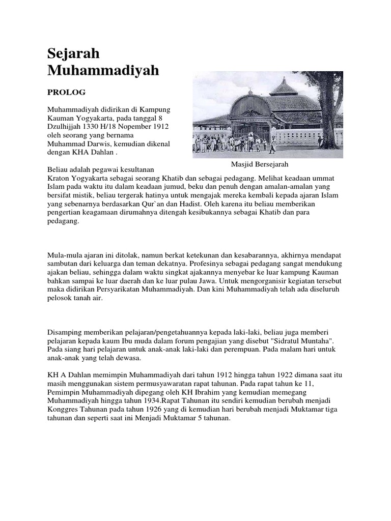 Sejarah Muhammadiyah | PDF