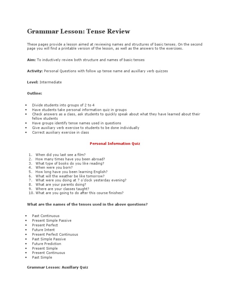 Grammar Lesson | PDF