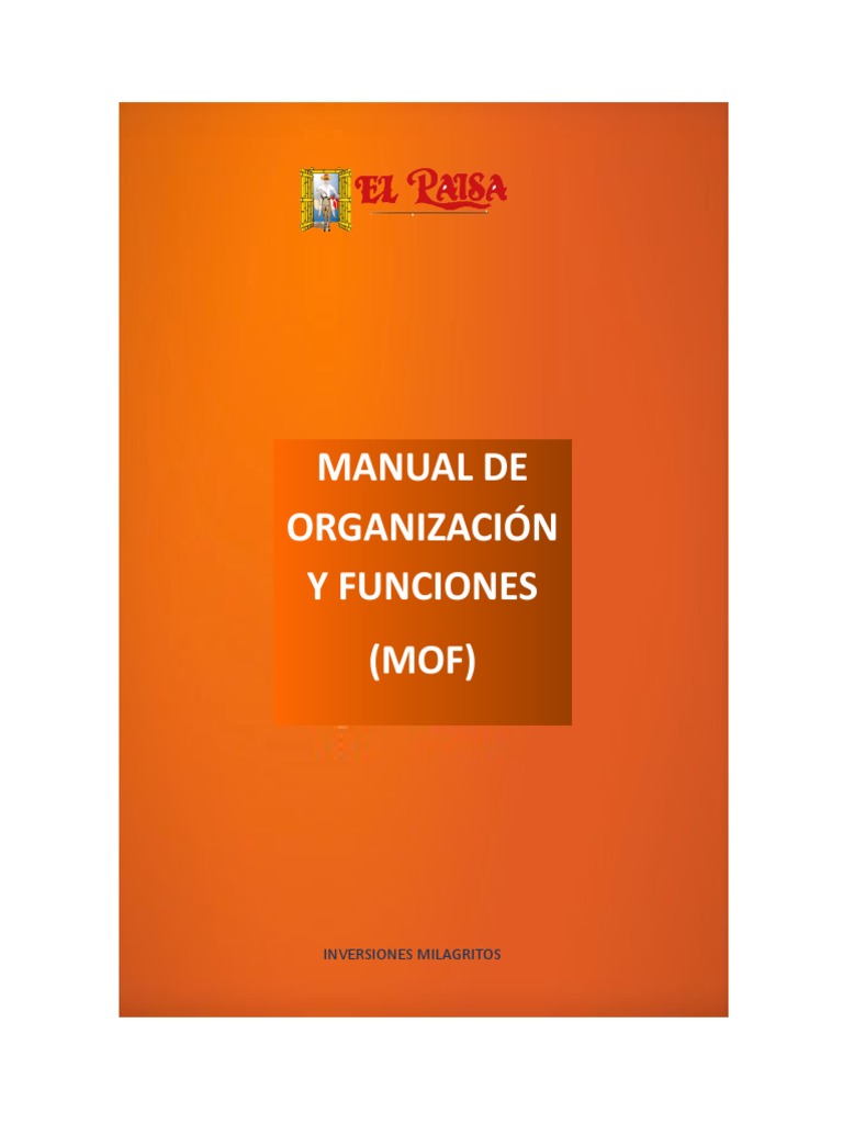 Mof Restaurante El Paisa 2017 | PDF | Contabilidad | Psicología ...