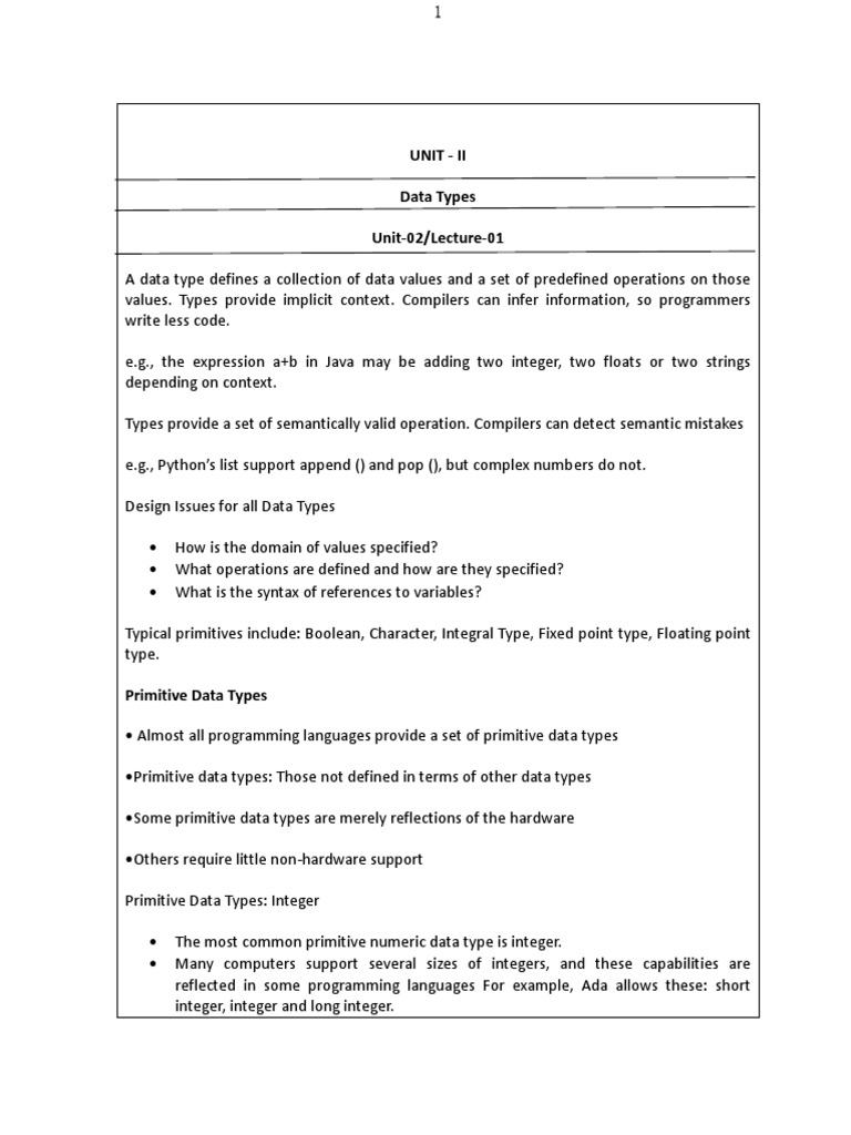 CS-602 - PPL - Unit-2 | PDF | Array Data Type | Data Type