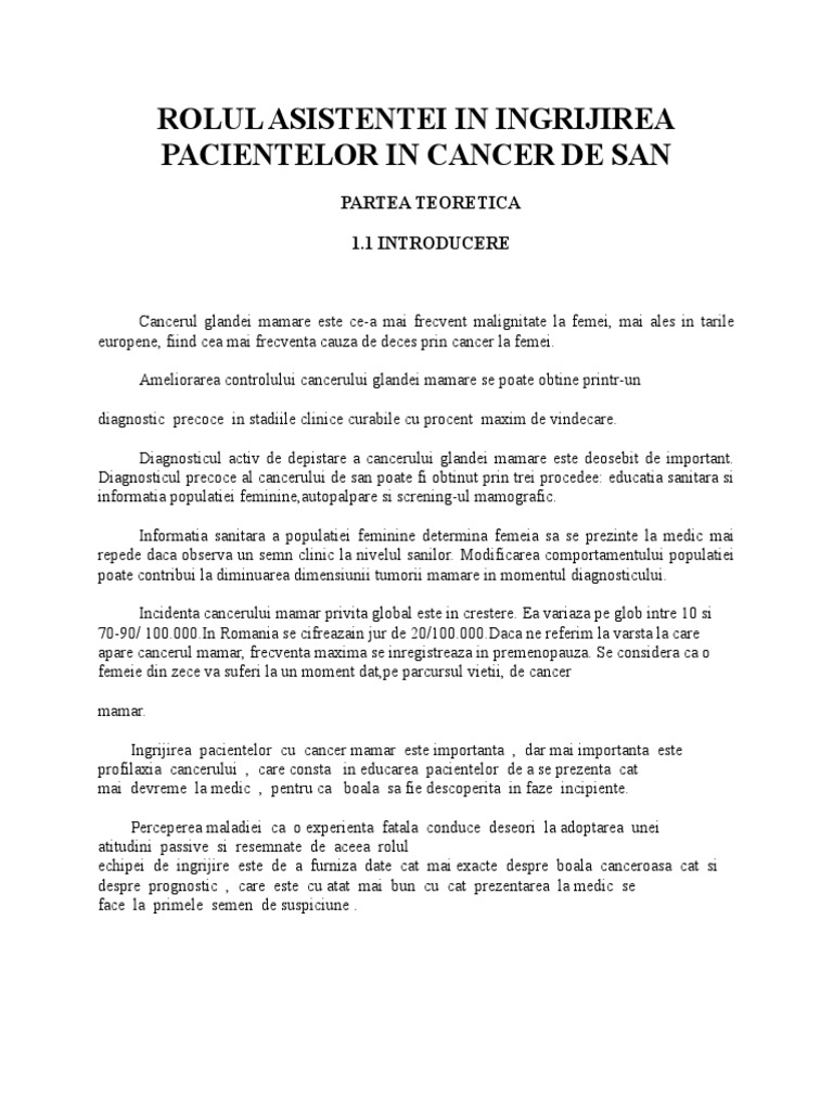 Lucrare Cancer Mamar | PDF