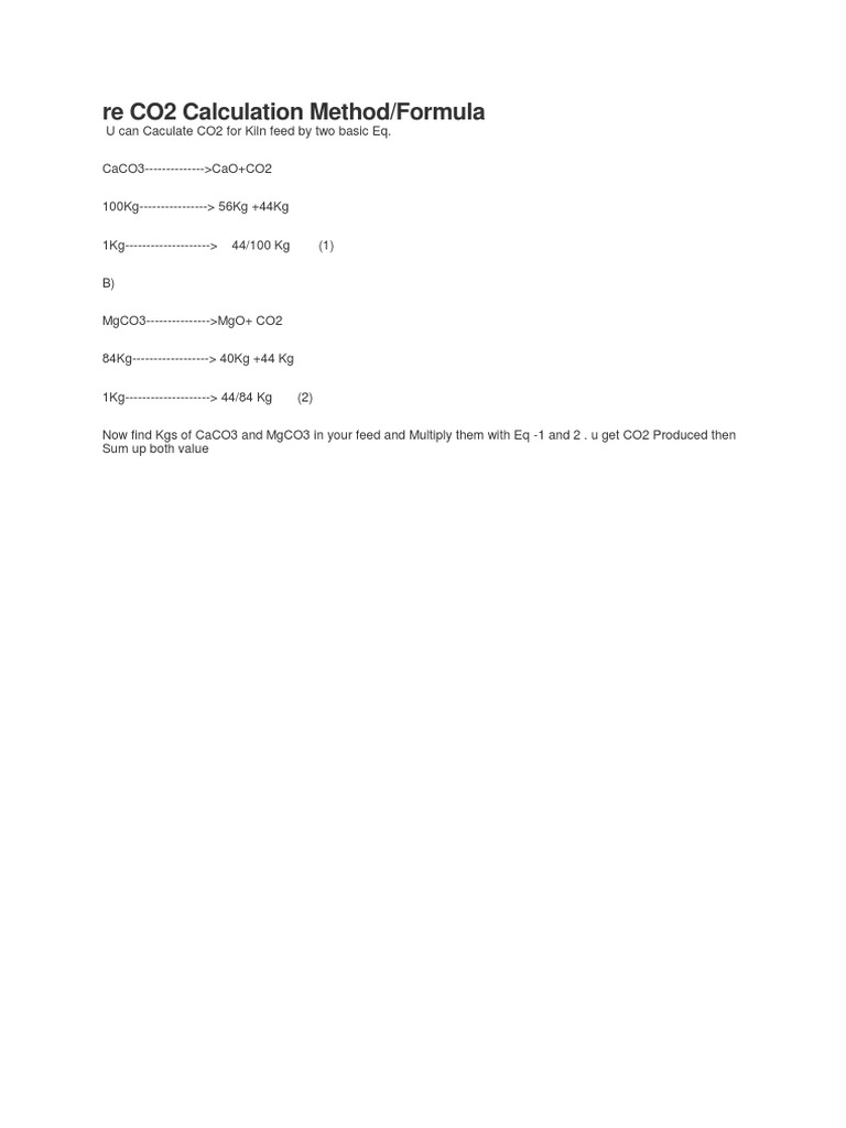 CO2 Calculation Method | PDF