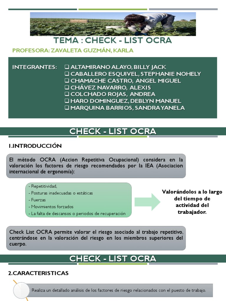 CheckList Ocra | PDF | Codo | Fuerza