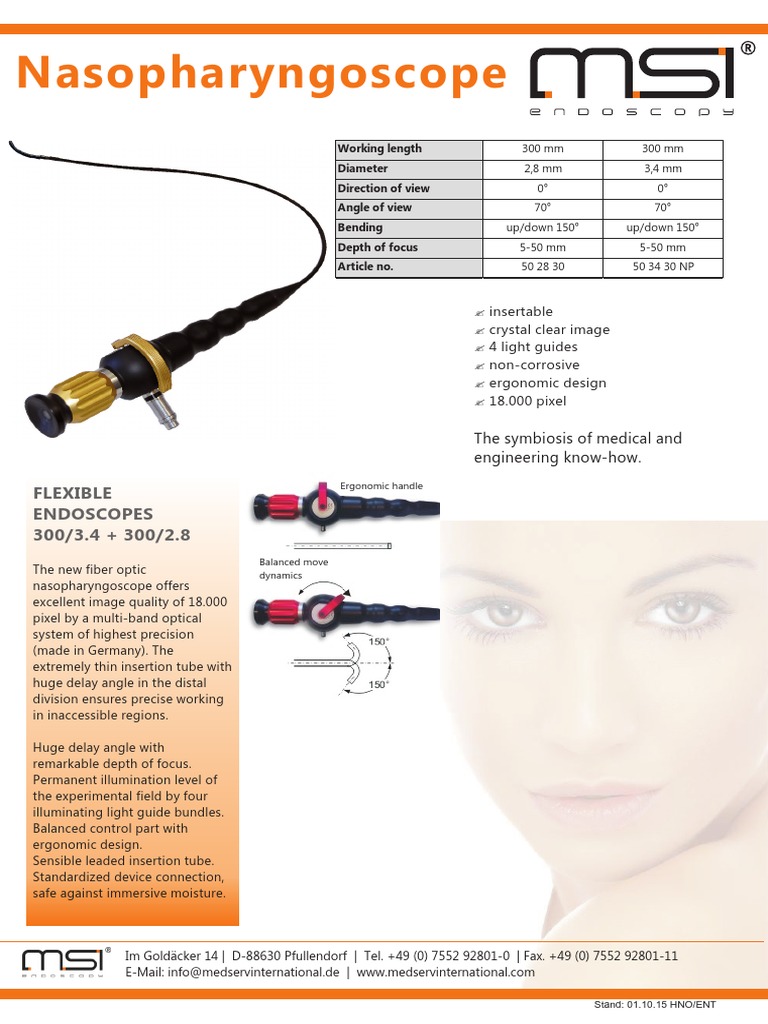 Nasopharyngoscope: Flexible Endoscopes 300/3.4 + 300/2.8 | PDF ...