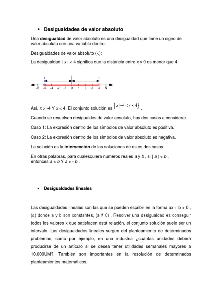 Desigualdades de Valor Absoluto | PDF