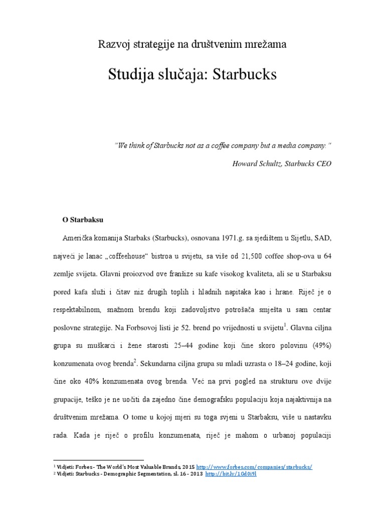 Studija Slucaja - Starbucks Social Media | PDF