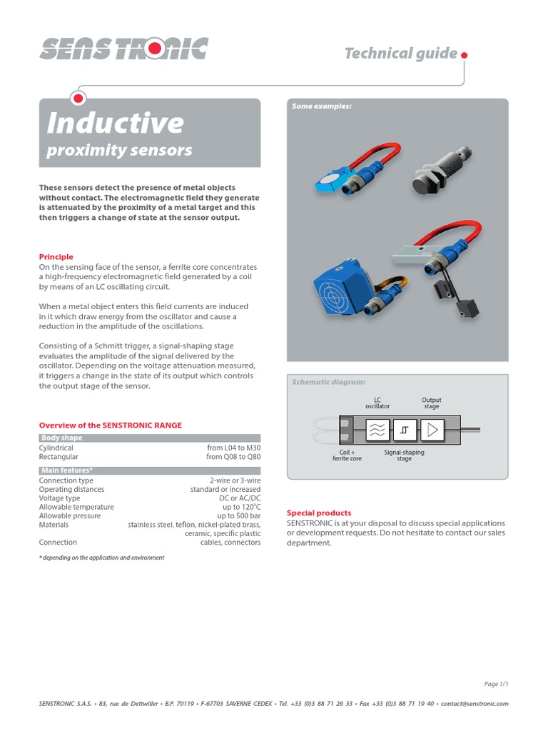 Inductive: Proximity Sensors | PDF | Inductor | Force