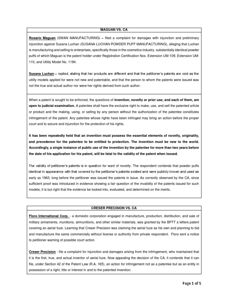 Page 1 of 5 | PDF | Glossary Of Patent Law Terms | Doctrine Of Equivalents