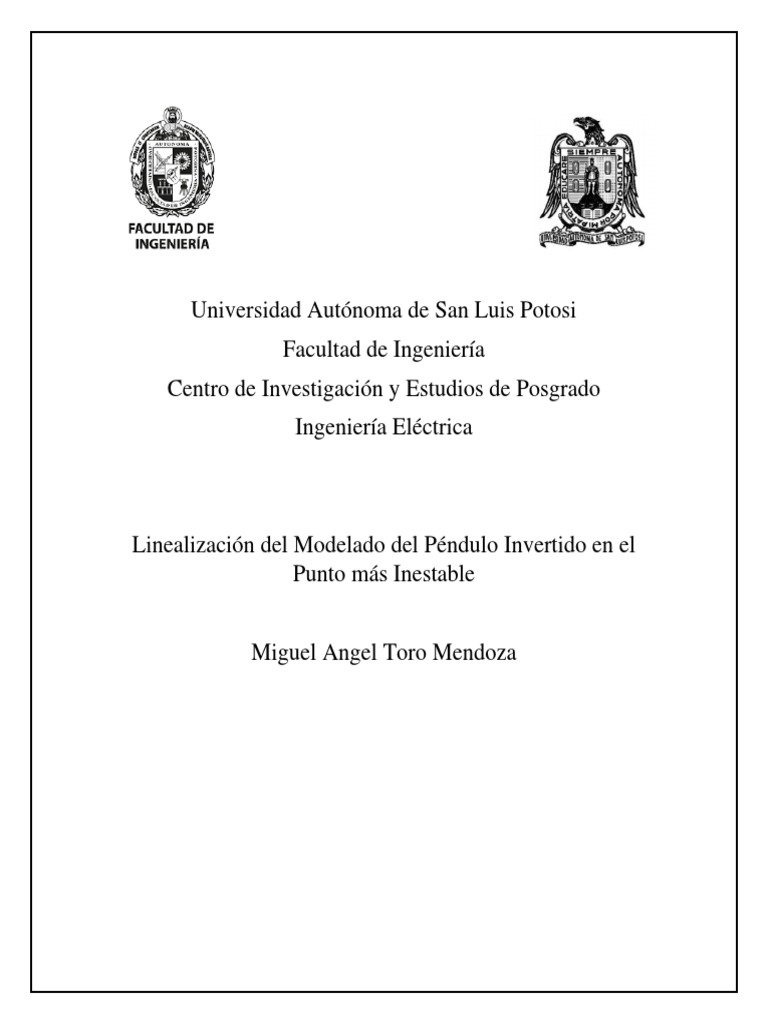 Linealización del Péndulo Invertido | PDF | Péndulo | Sistema de ...