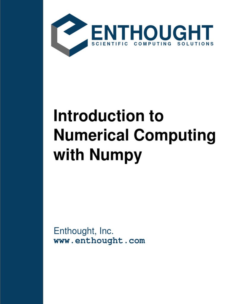 Enthought: Introduction To Numerical Computing With Numpy | PDF | Array Data Type | Array Data ...