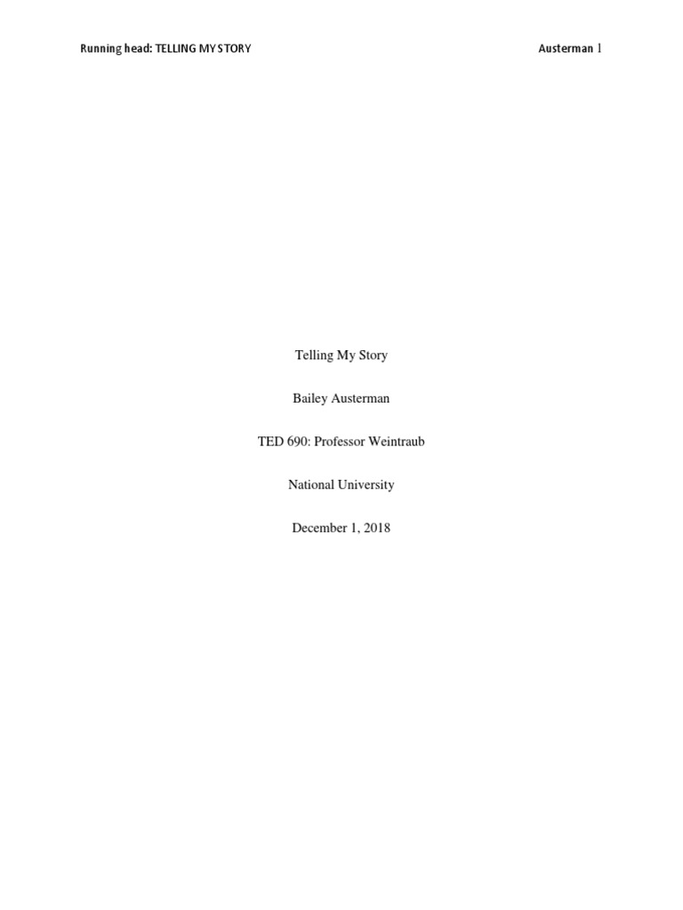 Telling My Story | PDF | Teachers | Learning