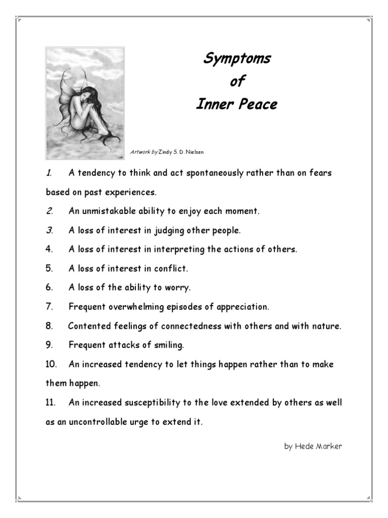 Symptoms of Inner Peace | PDF
