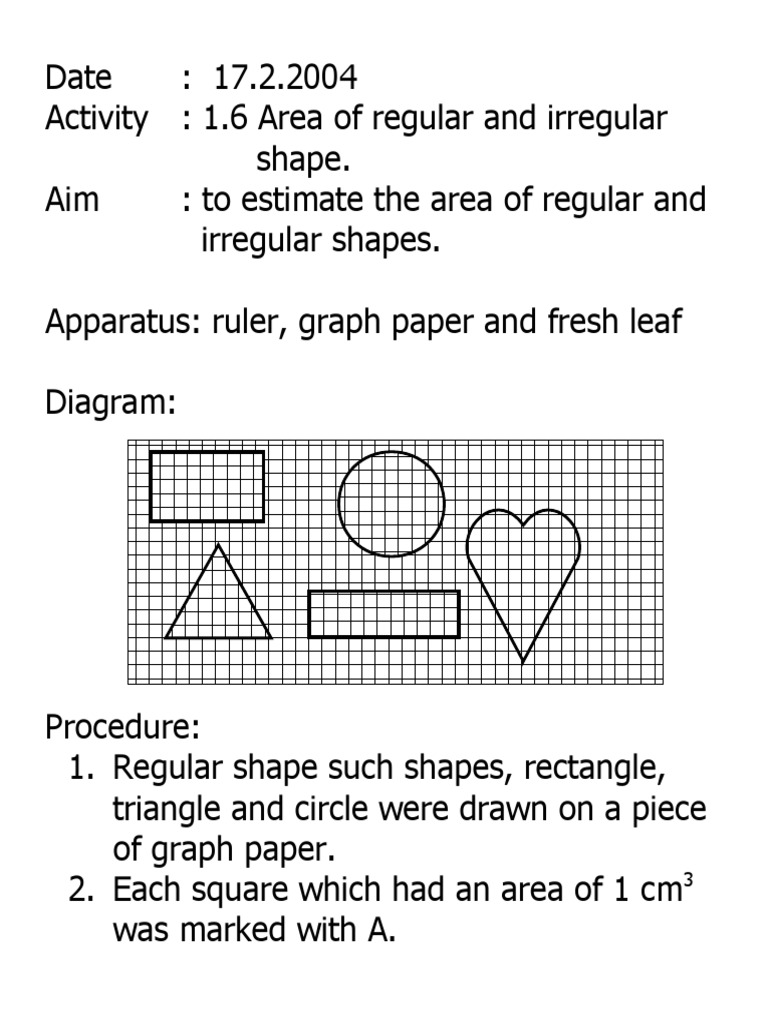 Activity 1.6 Regular and Irregular Shape | PDF