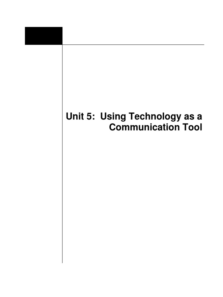 Unit 5: Using Technology As A Communication Tool | PDF ...