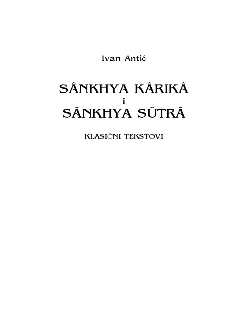 Sankhya Karika I Sutra PDF | PDF