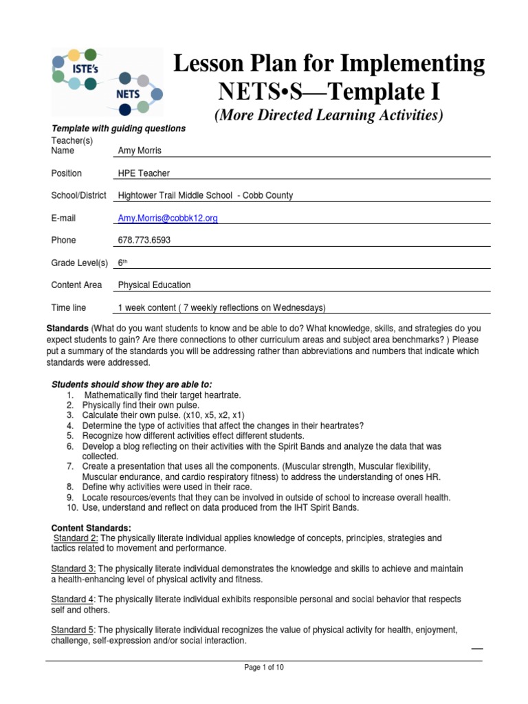 Iste Lesson Plan | PDF | Collaboration | Learning