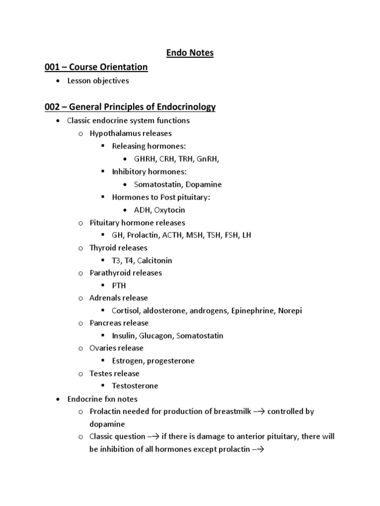 Endo Notes | PDF | Thyroid | Thyroid Stimulating Hormone
