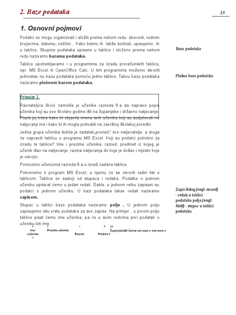 Baze Podataka: 1. Osnovni Pojmovi | PDF