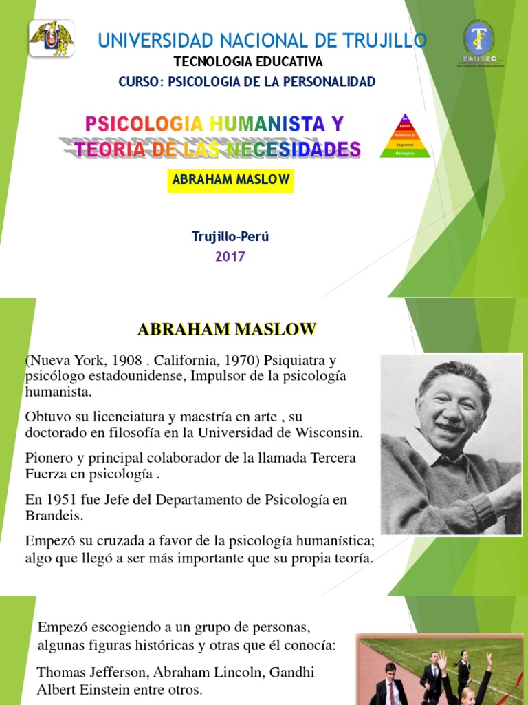 Abraham Maslow - Psicologia Humanista y La Jerarquia de Las Necesidades | Descargar gratis PDF ...