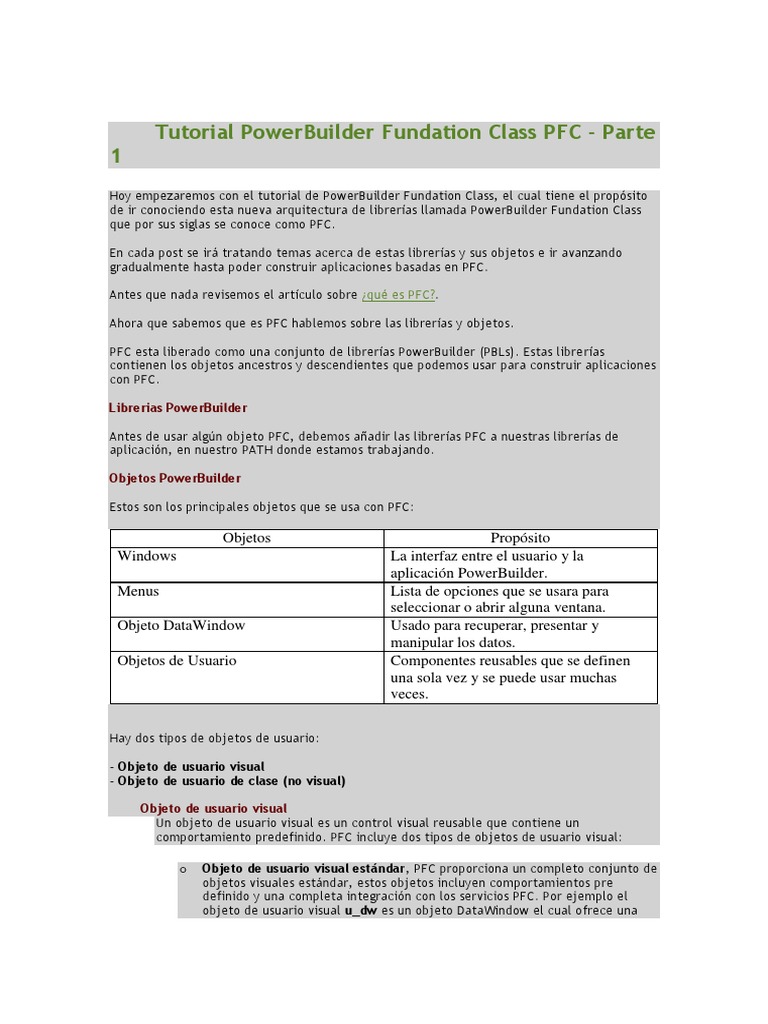 Tutorial PowerBuilder Fundation Class PFC | PDF | Herencia (Programación Orientada a Objetos ...