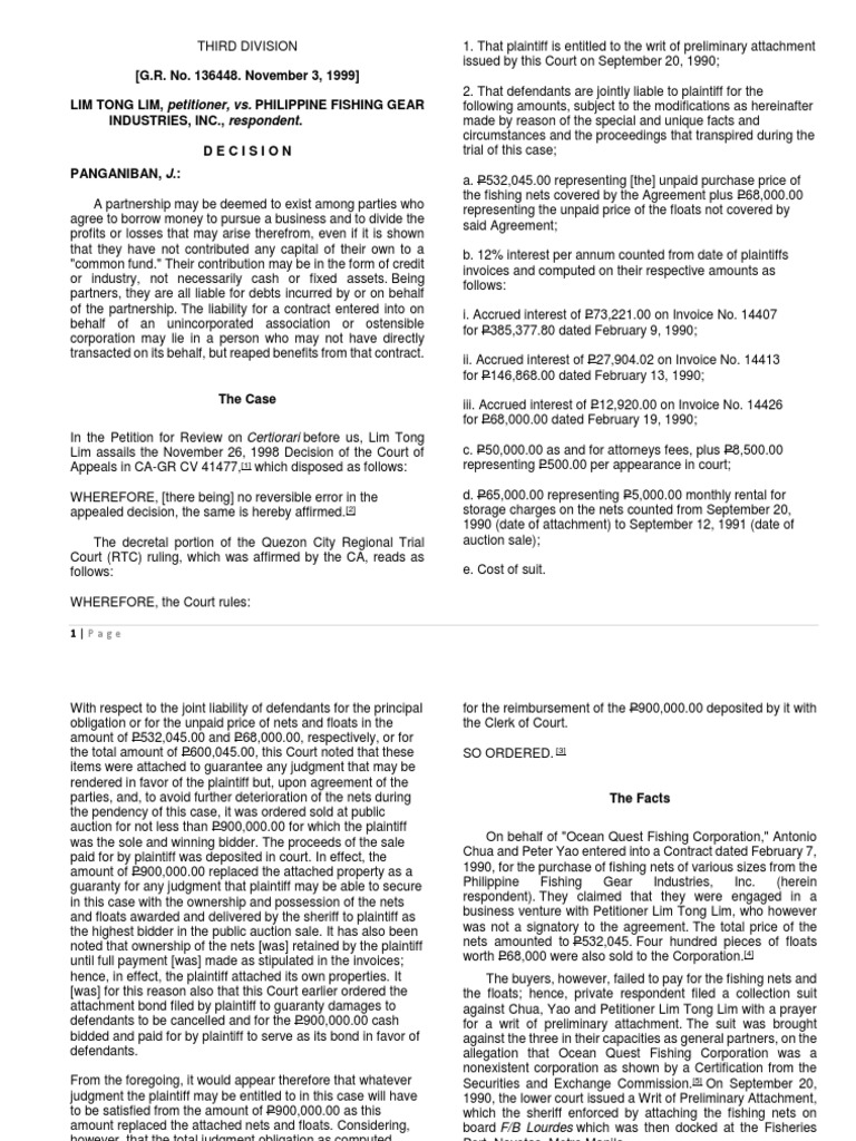 Partnership Cases Batch 1 | PDF | Partnership | Estoppel