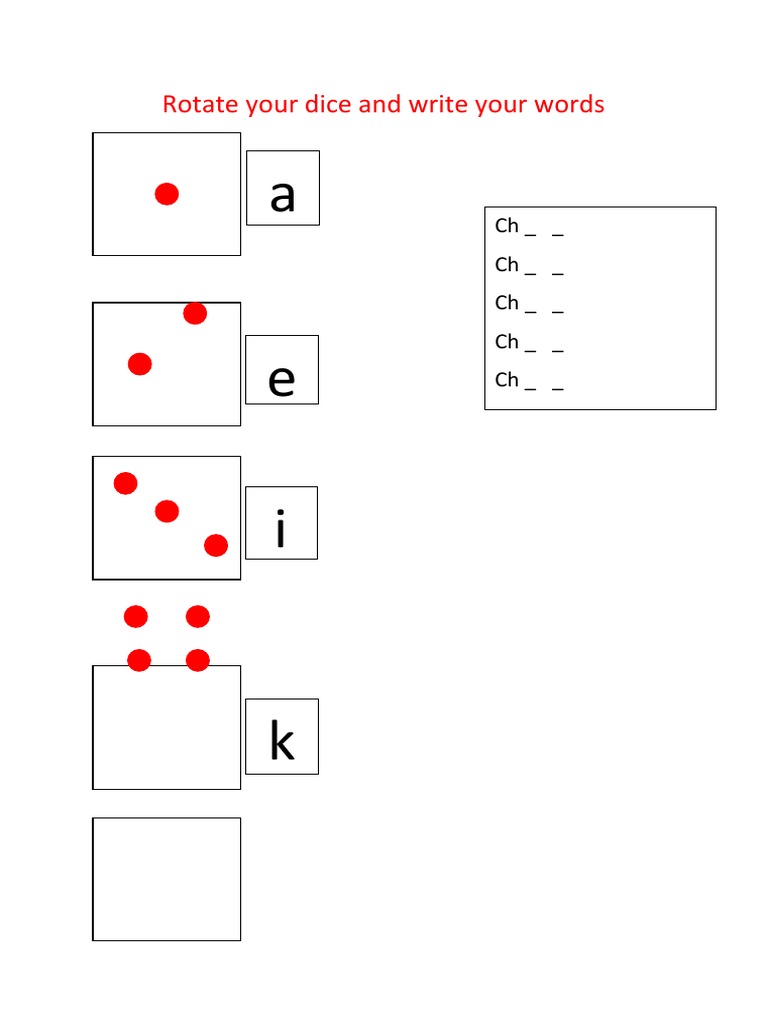 Rotate Your Dice and Write Your Words | PDF