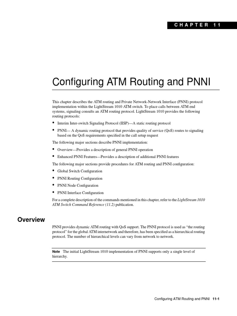 Configuring ATM Routing and PNNI | PDF | Routing | Asynchronous ...