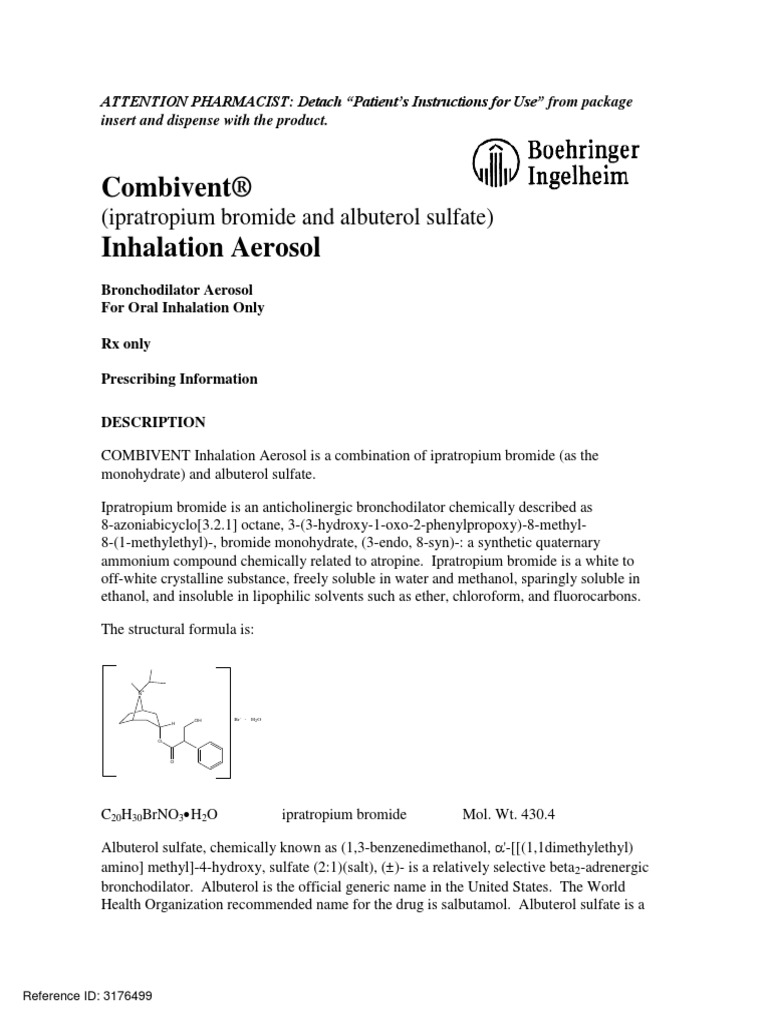 Combivent® Inhalation Aerosol: (Ipratropium Bromide and Albuterol ...