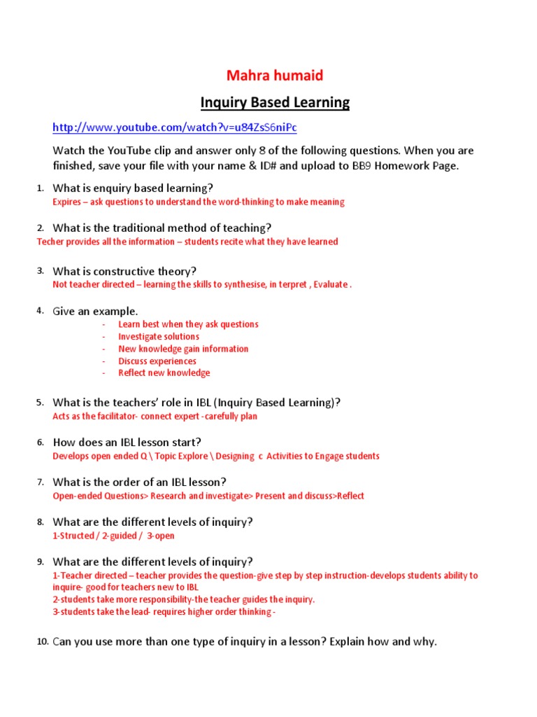 Inquire Based Learning | PDF