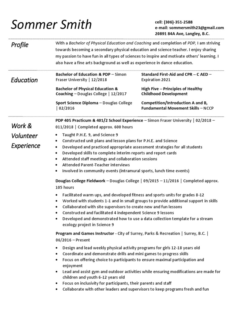 Sommer D | PDF | Physical Education | Mentorship