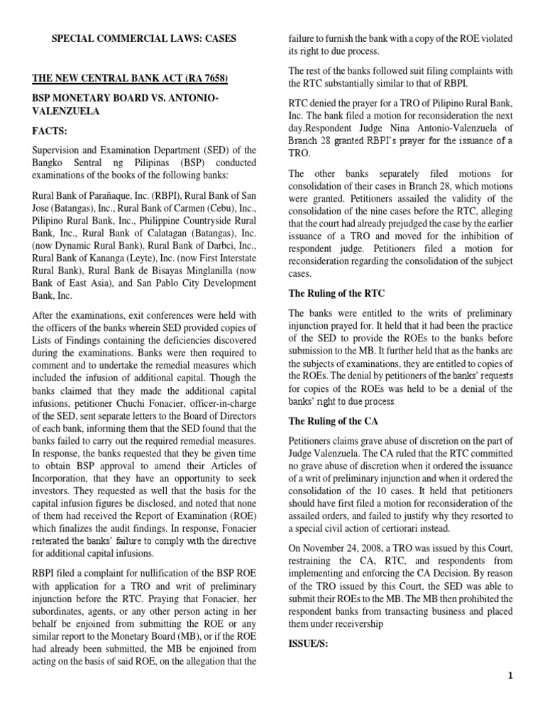 Banking Law Case Analysis | PDF | Injunction | Receivership